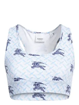 Burberry Logo Print Crop Top - Blue
