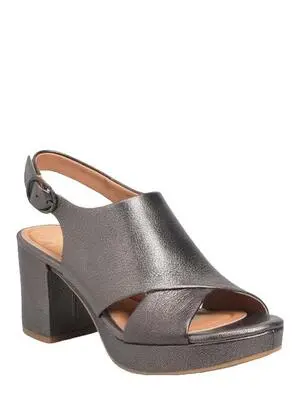 SOFFT Liv Slingback Platform Sandal - Dark Pewter