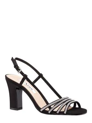 Nina Avaley Slingback Sandal Black Luster Satin