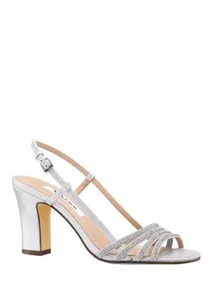 Nina Avaley Slingback Sandal Silver Reflective Suedette