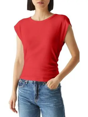 Michael Stars Michael Stars Joni Power Shoulder Rib Top Spritz