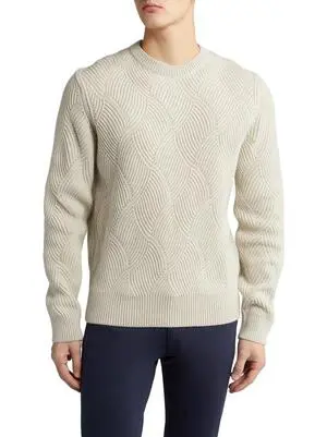 Hugo Boss Boss Mezzo Wool & Cashmere Crewneck Sweater - Light Beige