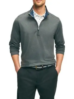 Brooks Brothers Half Zip Golf Pullover - Charcoal Heather