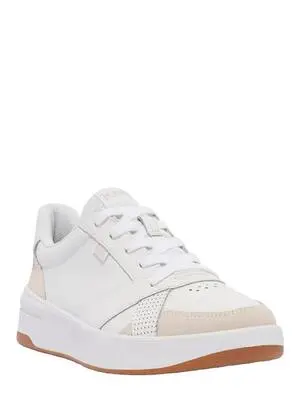 Keds® The Court Leather Sneaker - White/gum Leathe