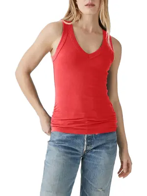 Michael Stars Michael Stars Blanche Side Ruched Tank Spritz