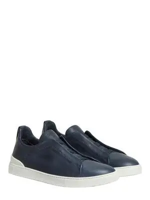 Zegna Triple Stitch™ Secondskin Low-Top Sneakers Dark Blue