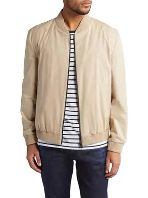 Hugo Ukashi Zip Front Stretch Cotton Jacket - Medium Beige