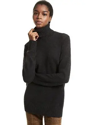 Michael Kors Joan Cashmere Turtleneck Sweater - Grey