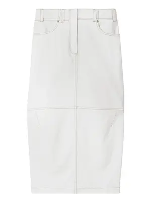 Brunello Cucinelli Denim Midi Skirt - White