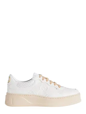 Gucci Gg Embossed Sneakers - White
