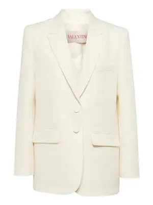 Valentino Garavani Toile Iconographe Crêpe Couture Blazer - White