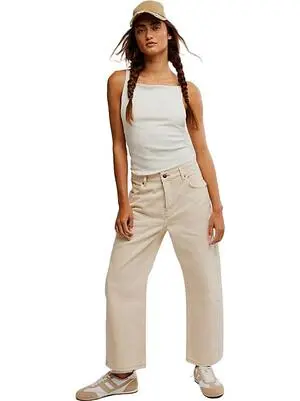 Free People We The Free Deep Trance Dropped Boyfriend Jeans - Casual Khaki