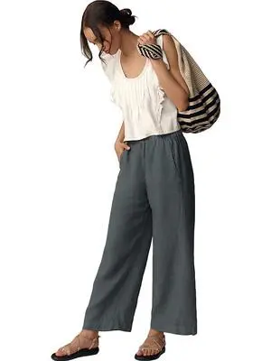 Velvet By Graham & Spencer Lola Linen Pants Grey