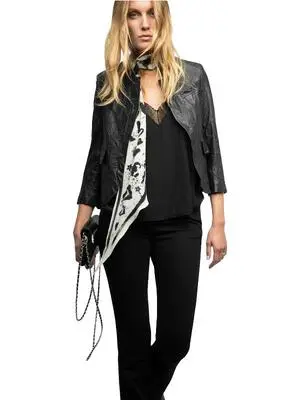Zadig&Voltaire Verys Crinkled Leather Blazer - Black