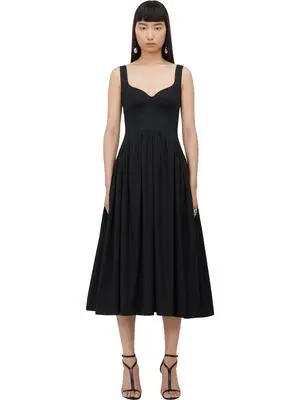 Alexander McQueen Sweetheart Neckline Midi Dress - Black