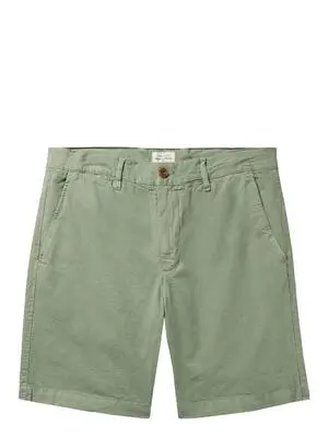 Hartford Byron Slim-fit Cotton And Linen-blend Shorts - Green