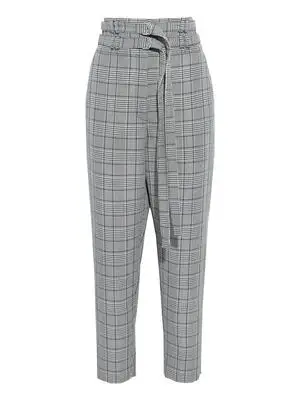 PROENZA SCHOULER Belted Checked Wool-Blend Tapered Pants