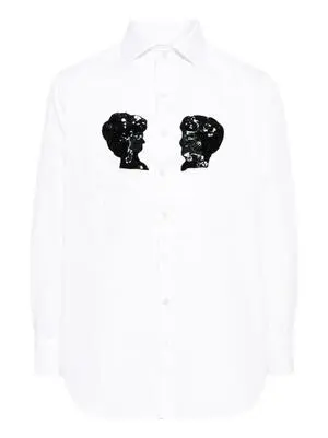 BODE Sequin-embellished Cotton Shirt - White