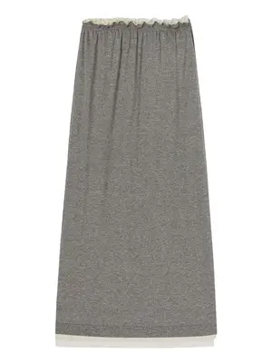 JIL SANDER Layered Jersey Midi Skirt - Grey