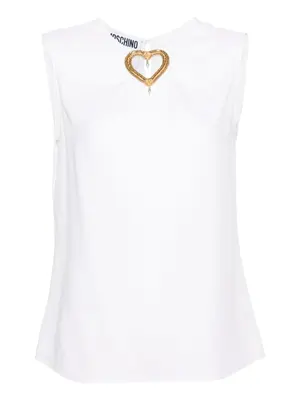 Moschino Heart Cut-out Sleeveless Blouse - White