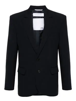 Valentino Garavani Notched-lapels Single-breasted Blazer - Blue