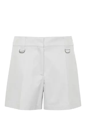 Off-White High-waisted Cotton Shorts - Grey