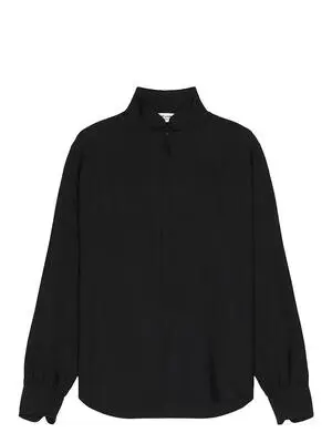Saint Laurent Chemise Col Chemine In Black - Noir
