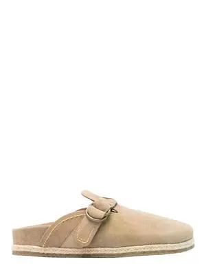 Polo Ralph Lauren Shearling-lined Suede Clogs - Neutrals
