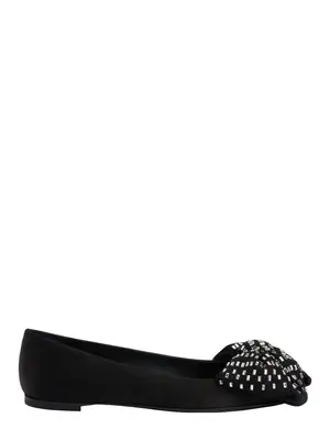 GIUSEPPE ZANOTTI Alexandrine Crystal-embellished Ballerina Shoes - Black