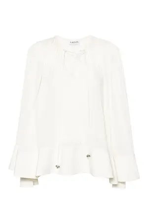 LANVIN Gathered Drop-shoulder Kaftan - Neutrals