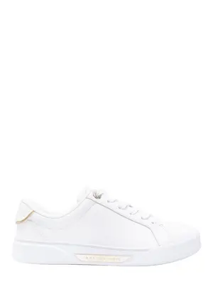 Tommy Hilfiger Logo-plaque Leather Sneakers - White