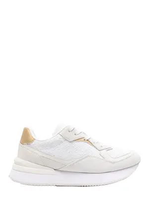 Tommy Hilfiger Monogram-embossed Leather Sneakers - White