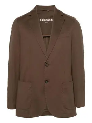CIRCOLO 1901 Single-breasted Cotton Blazer - Brown