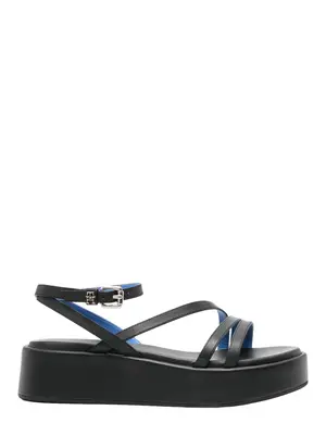 Tommy Hilfiger Leather Platform Sandals - Black