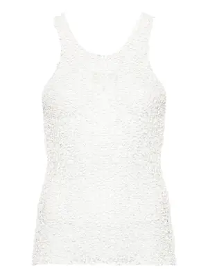 MAISON MARGIELA Sheer Open Tank Top - White