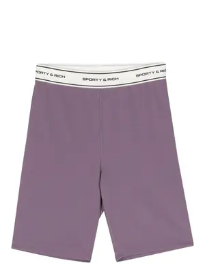 SPORTY & RICH Logo-raised Biker Shorts - Purple