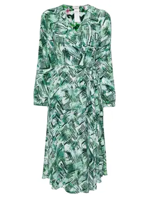 Diane Von Furstenberg Leo Reversible Wrap Midi Dress - Green