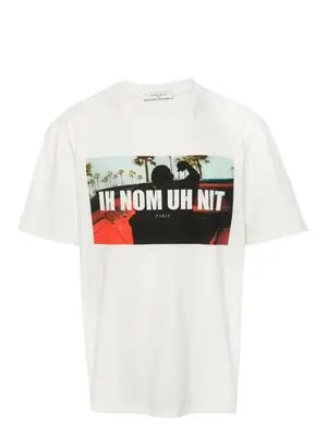 IH NOM UH NIT Photograph-print Cotton T-shirt - Neutrals