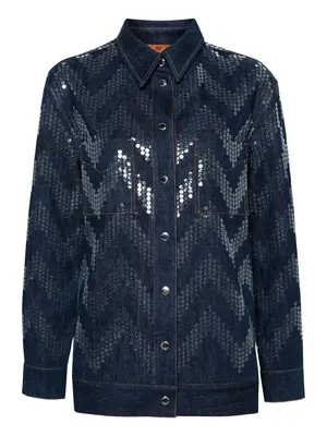 Missoni Sequin-embellished Denim Jacket - Blue