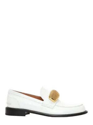 JW Anderson Appliqué-detail Leather Loafers - White