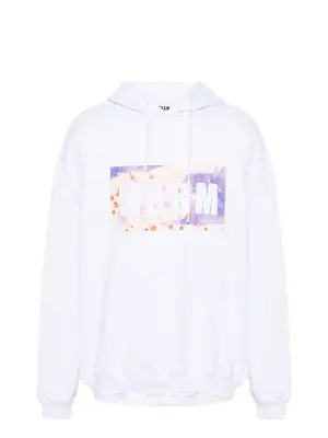 MSGM Graphic-print Cotton Sweatshirt - White