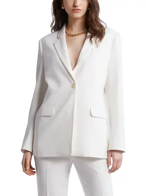 Nordstrom Relaxed-Fit Notched Lapel Blazer Ivory Cloud
