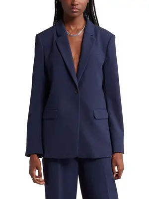 Nordstrom Relaxed-Fit Notched Lapel Blazer Navy Blazer
