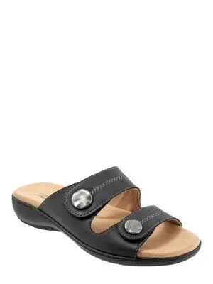Trotters Ruthie Stitch Slide Sandal - Black