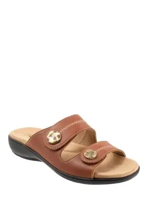 Trotters Ruthie Stitch Slide Sandal - Luggage