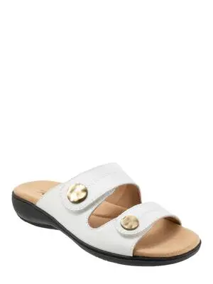 Trotters Ruthie Stitch Slide Sandal - White