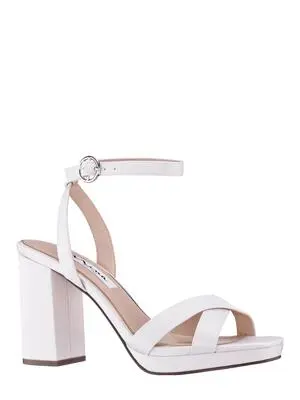 Nina Sheilia Ankle Strap Sandal - Ivory Luster Satin