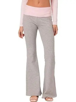 EDIKTED Molly Contrast Flare Leggings - Gray-melange