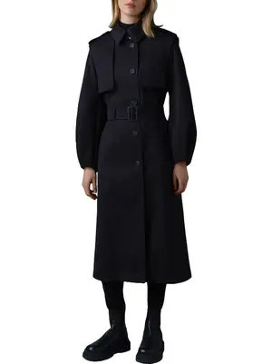 Mackage Alia Water Repellent Trench Coat Black