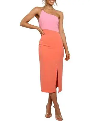 PETAL & PUP Xiomar One-shoulder Midi Dress - Orange